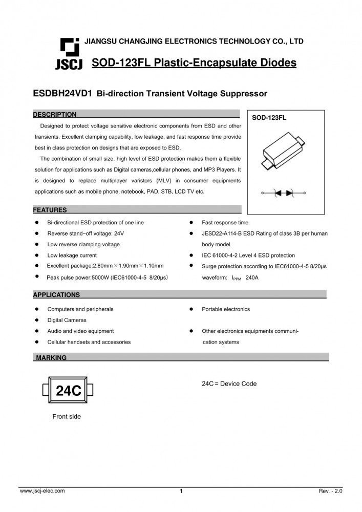 ESDBH24VD1 datasheet page 1