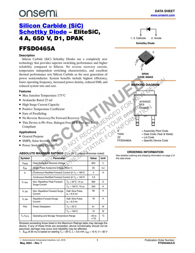 FFSD0465A datasheet page 1