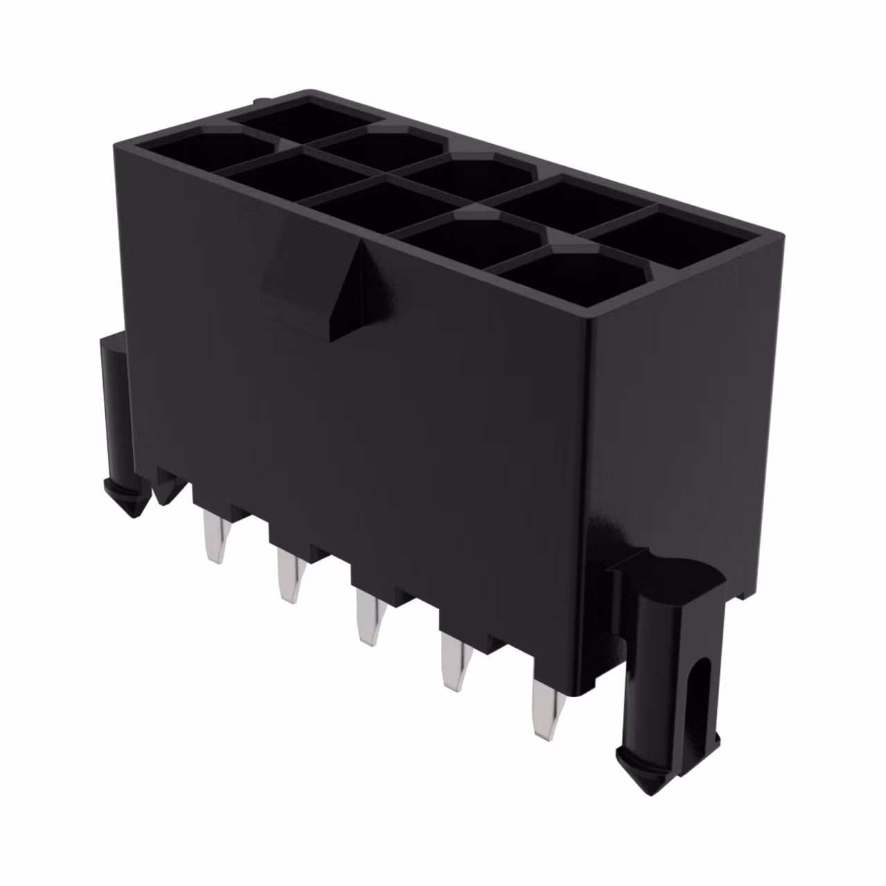 Mini-Fit Versa Color Header, Dual Row, Vertical, with Snap-in Plastic Peg PCB Lock, 10 Circuits, Nylon 6/6, UL 94V-0, Tin (Sn) Plating, Glow-Wire Capable, Black for sale