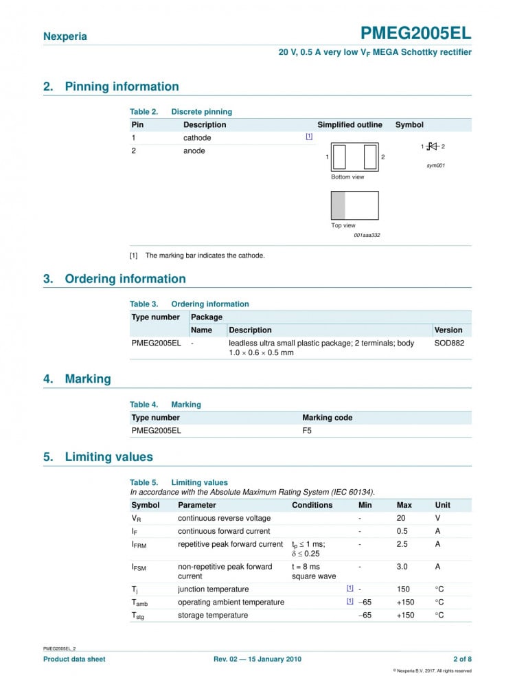 PMEG2005EL datasheet page 2