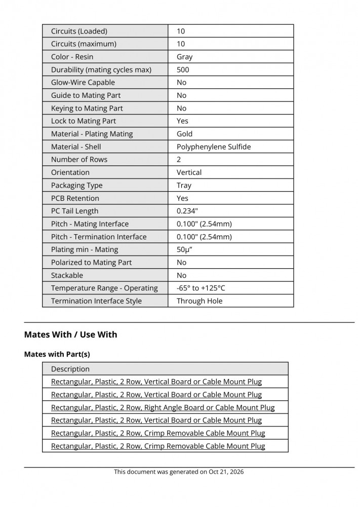 WTB10SAD15JTA technical document page 2