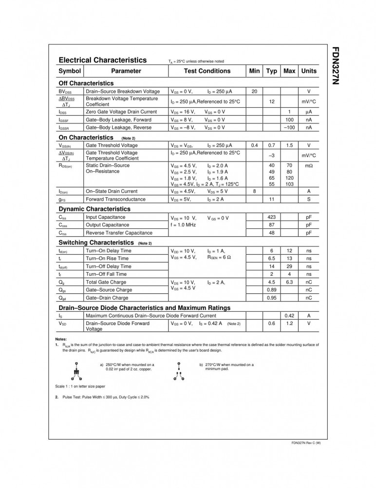 FDN327N datasheet page 3