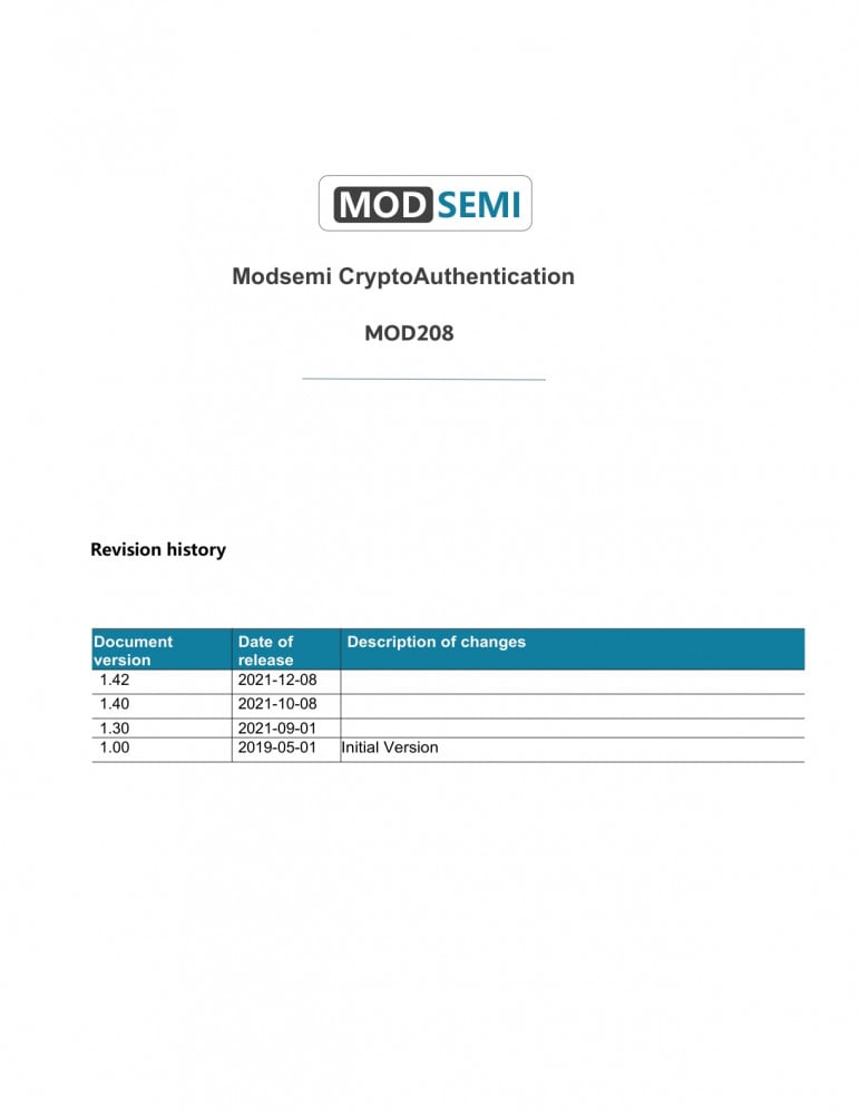 MOD208 datasheet page 1