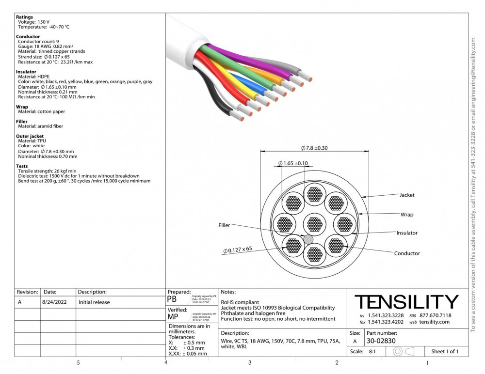 Tensility International 30-02830 product drawing preview