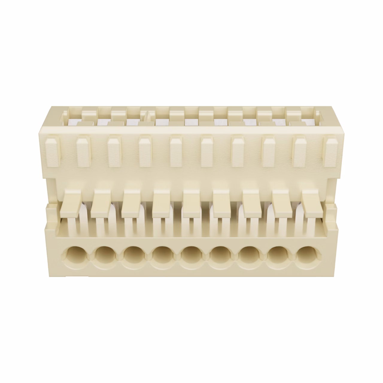 Appli-Mate RAST 2.5 Connector, 2.50mm Pitch, Female, 9 Circuits, No Position Keys Removed, Polarizing Rib Between 3/4, Closed Endwalls, Tin Plating for sale