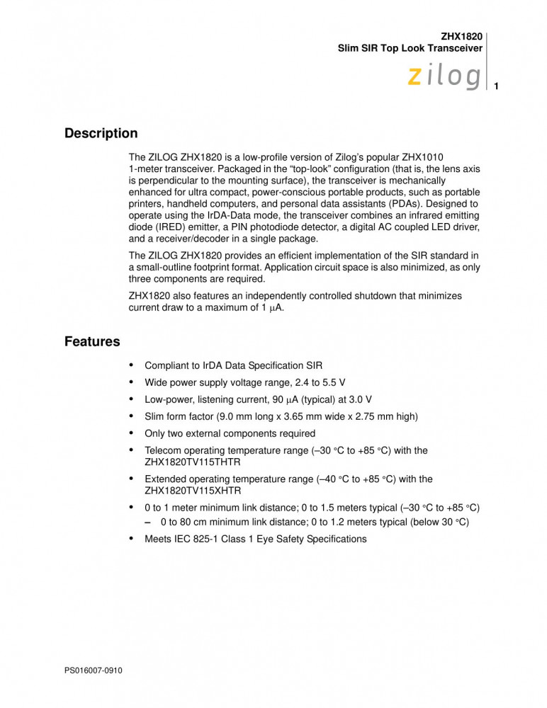 ZHX1820 datasheet page 4