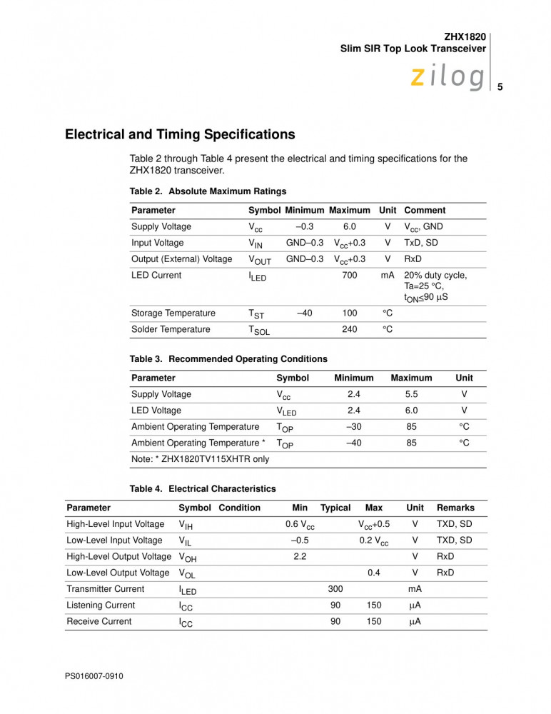ZHX1820 datasheet page 8