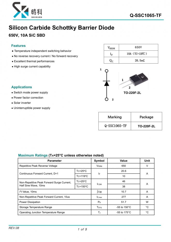 Q-SSC1065-TF datasheet page 1