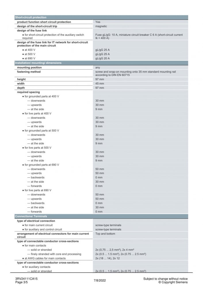 3RV24111CA15 datasheet page 3