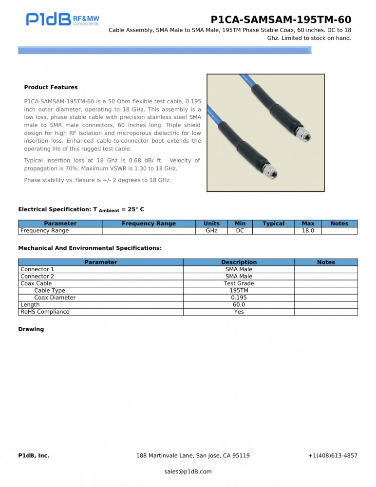 P1CA-SAMSAM-195TM-60 technical document, page 1