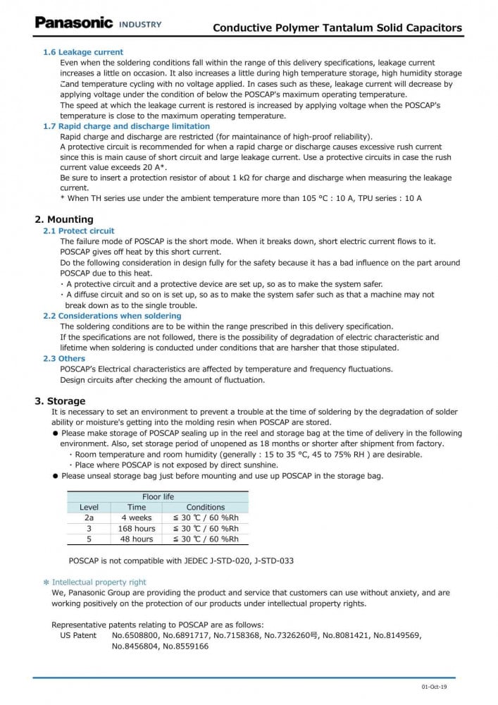 Panasonic POSCAP catalog page 6
