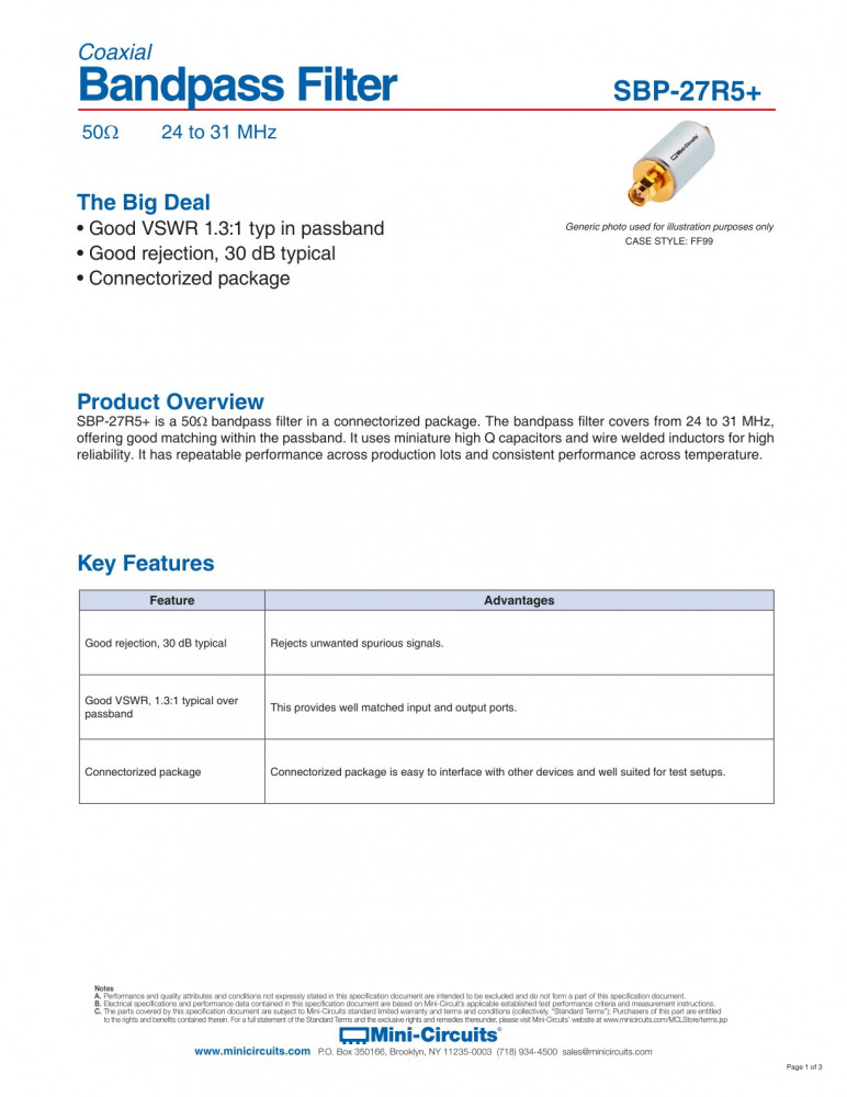 SBP-27R5+ technical document page 1