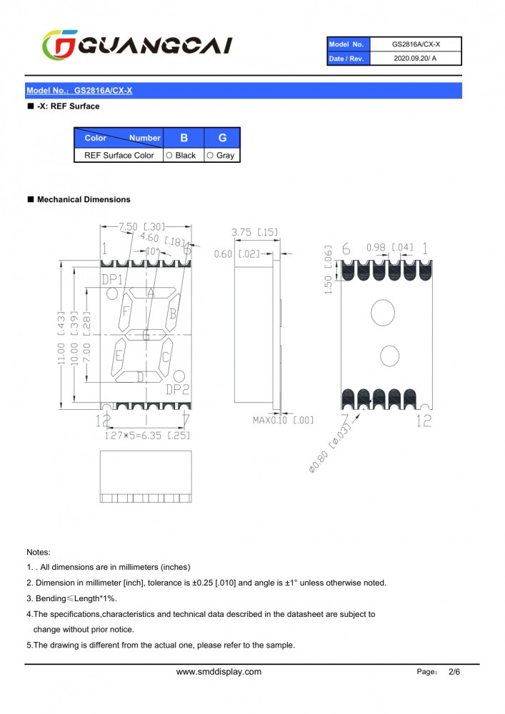 GS2816AW-G datasheet page 2