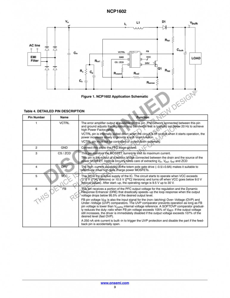 NCP1602 datasheet page 3