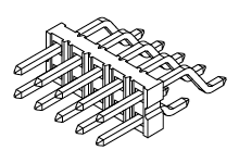 2.54mm Pitch C-Grid Header, Right-Angle, Through Hole, 0.38µm Gold (Au) Selective Plating, Tube Packaging, 10 Circuits, Lead-Free