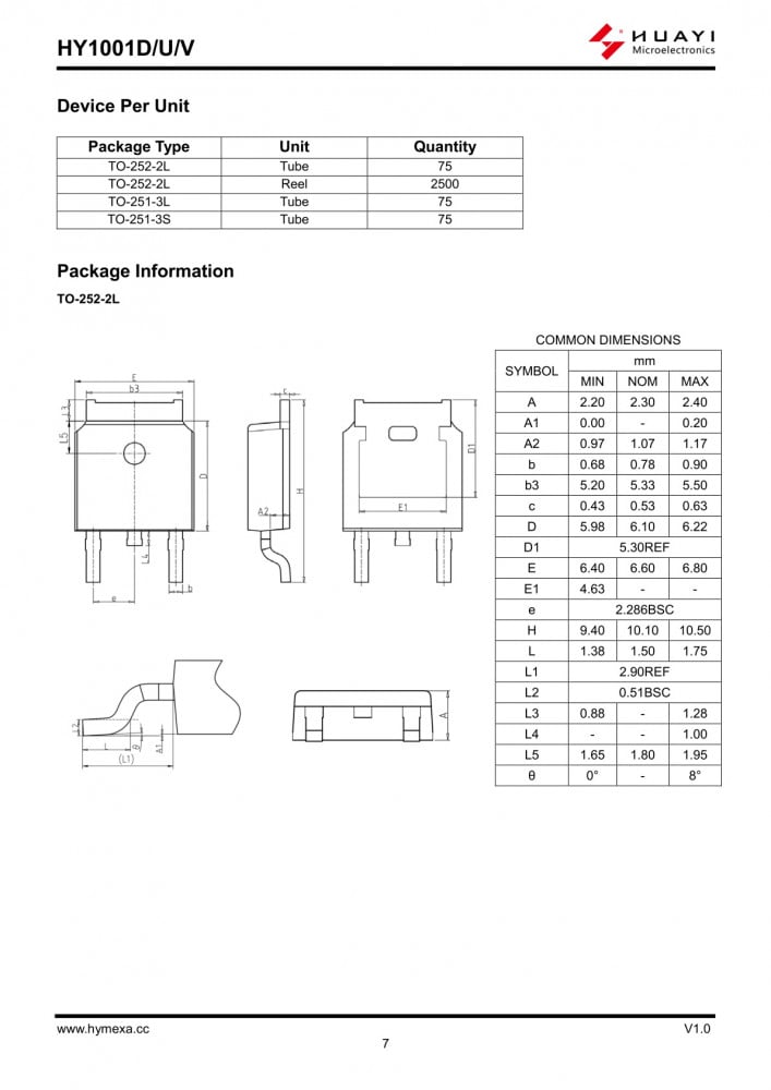 HY1001D datasheet page 7