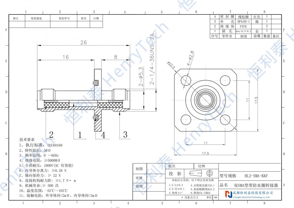 HL2-SMA-KKF technical drawing page