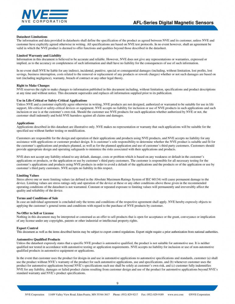 AFL-Series datasheet page 9