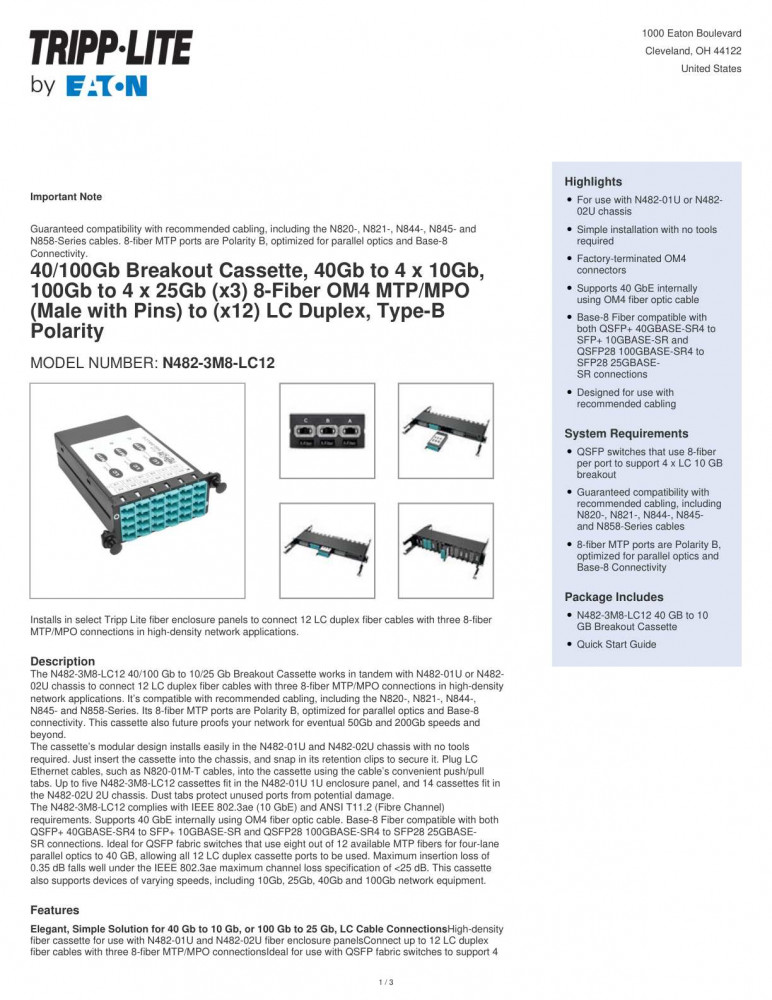 N482-3M8-LC12 technical document page 1