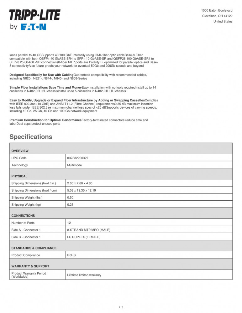 N482-3M8-LC12 technical document page 2