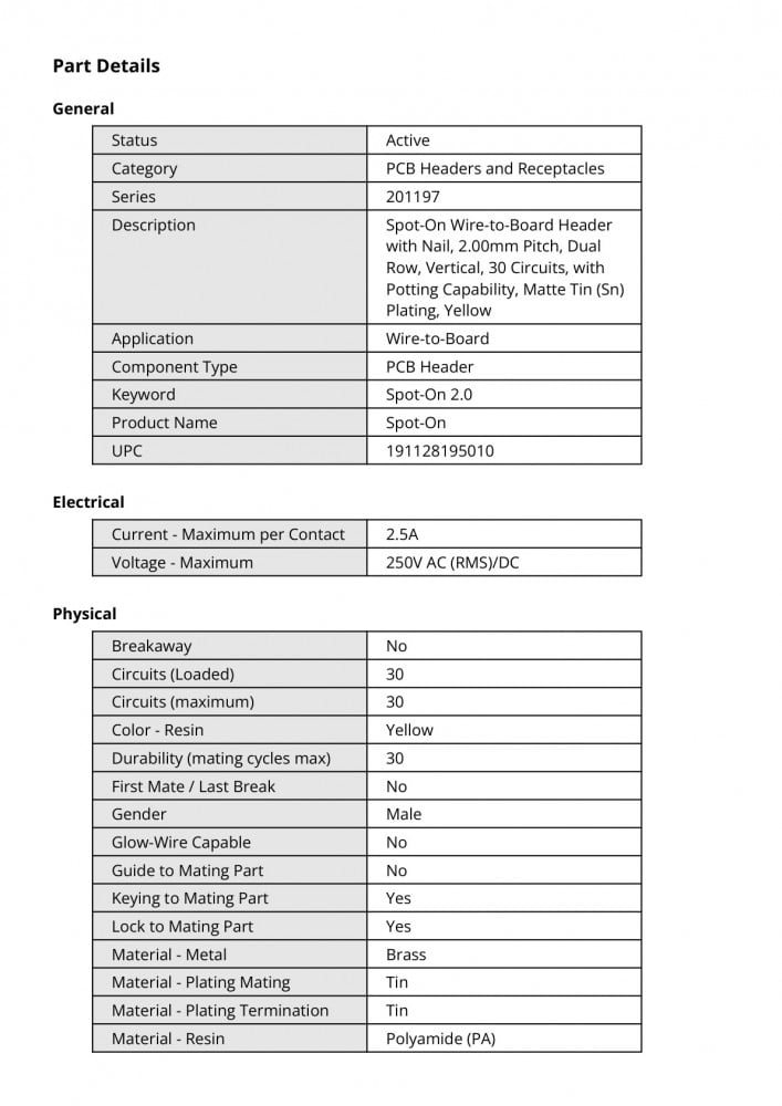 Technical document page 2 for product 2011970303