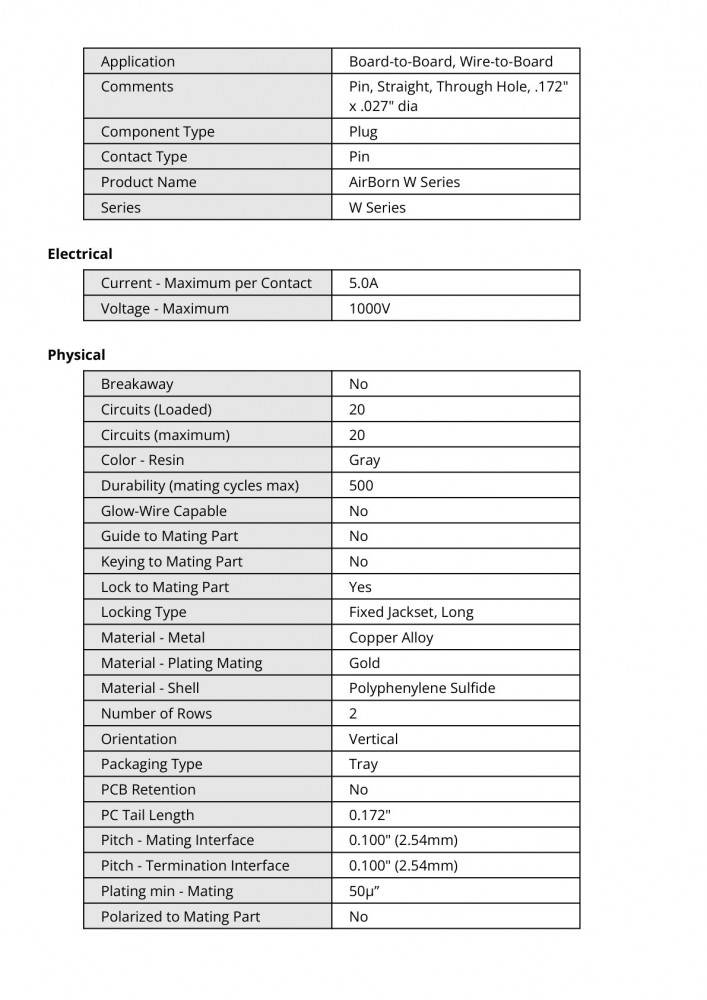 WTAV20PD11JL technical document page 2
