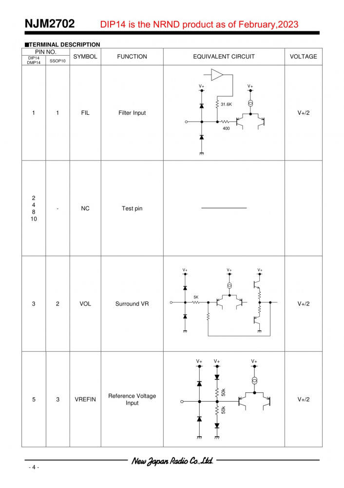 NJM2702 datasheet page 4