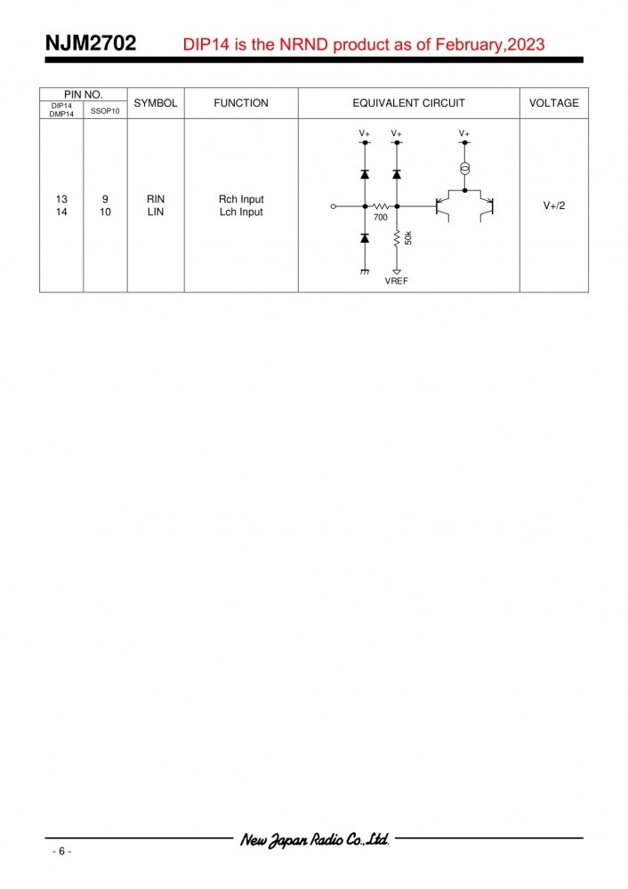 NJM2702 datasheet page 6