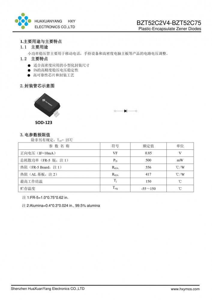 BZT52C3V0 datasheet page 1