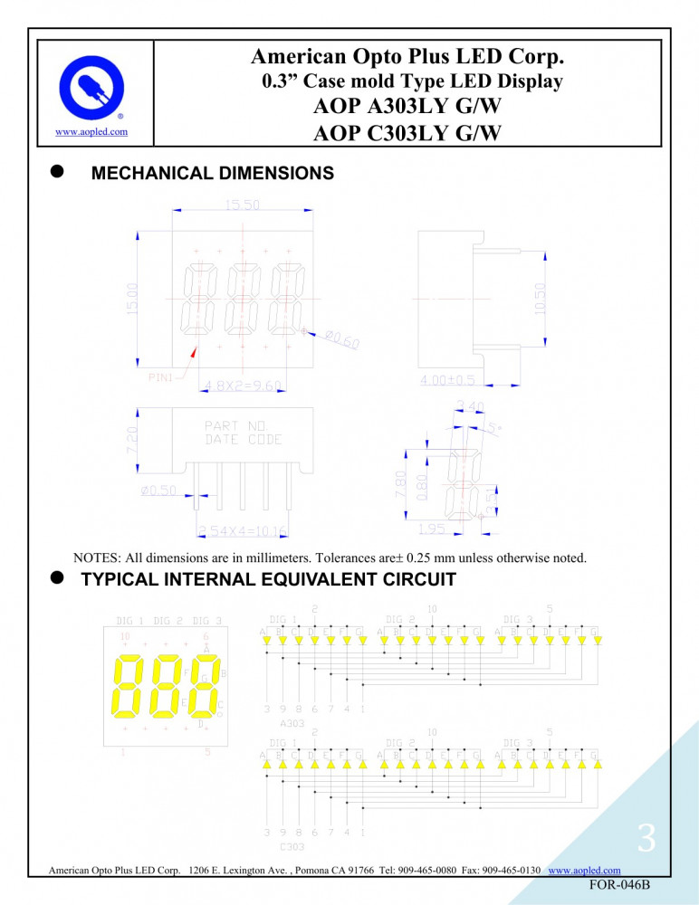 A303LY datasheet page 3