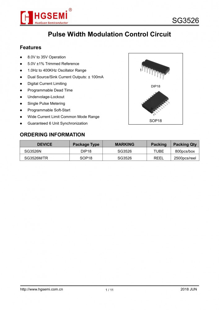 SG3526M/TR datasheet page 1