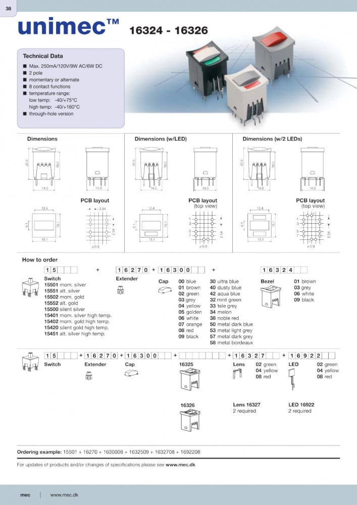 APEM Unimec technical document page 1