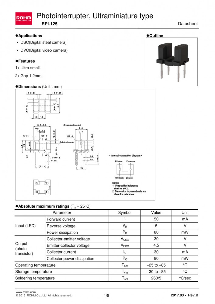 ROHM RPI-125 technical document page 1