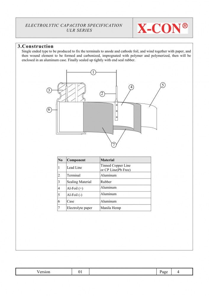 ULR specification sheet, page 5