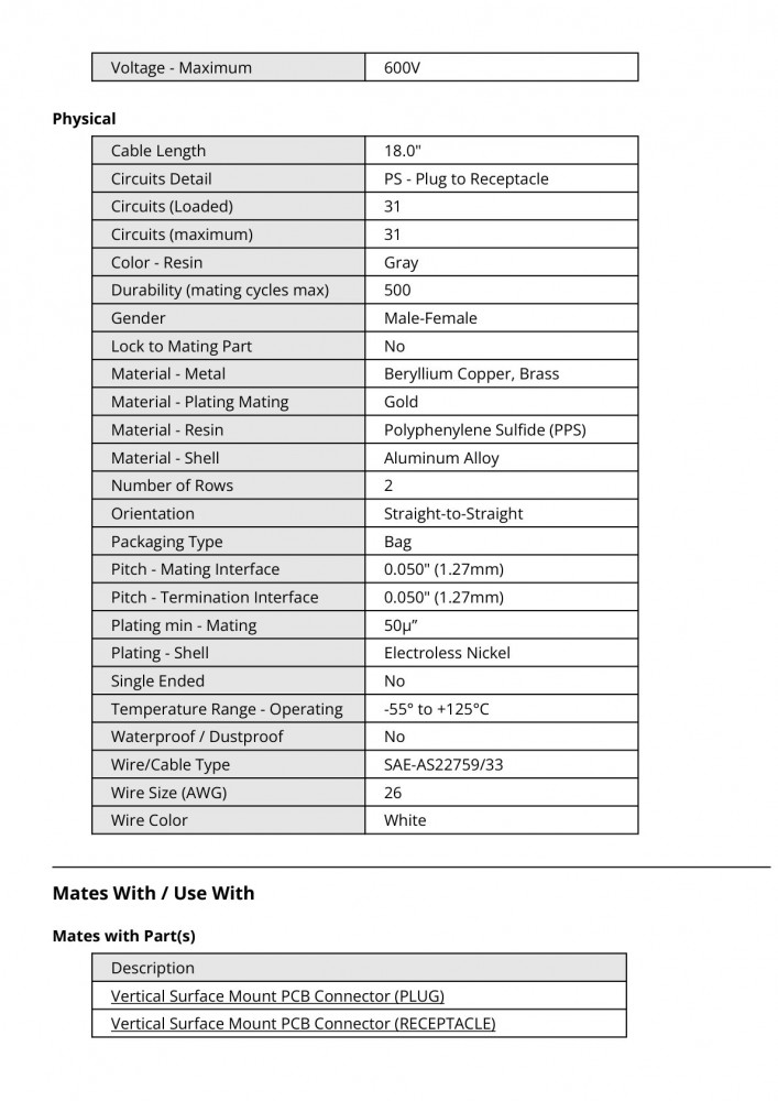 Technical document page 2 for MM-2J2-031-PS1-00Y1