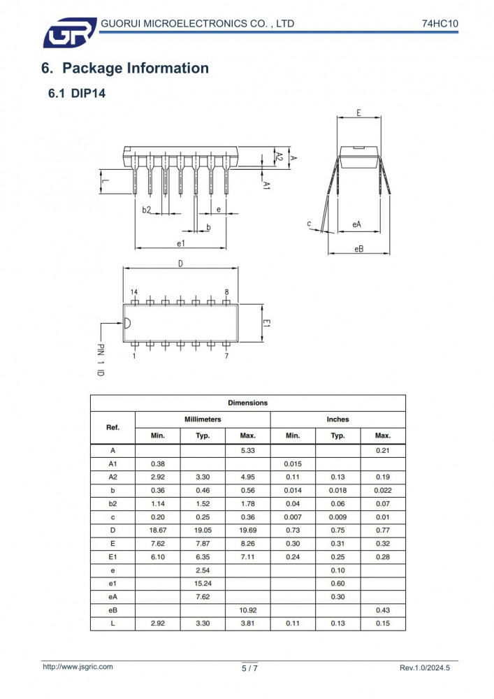 74HC10 document page 5