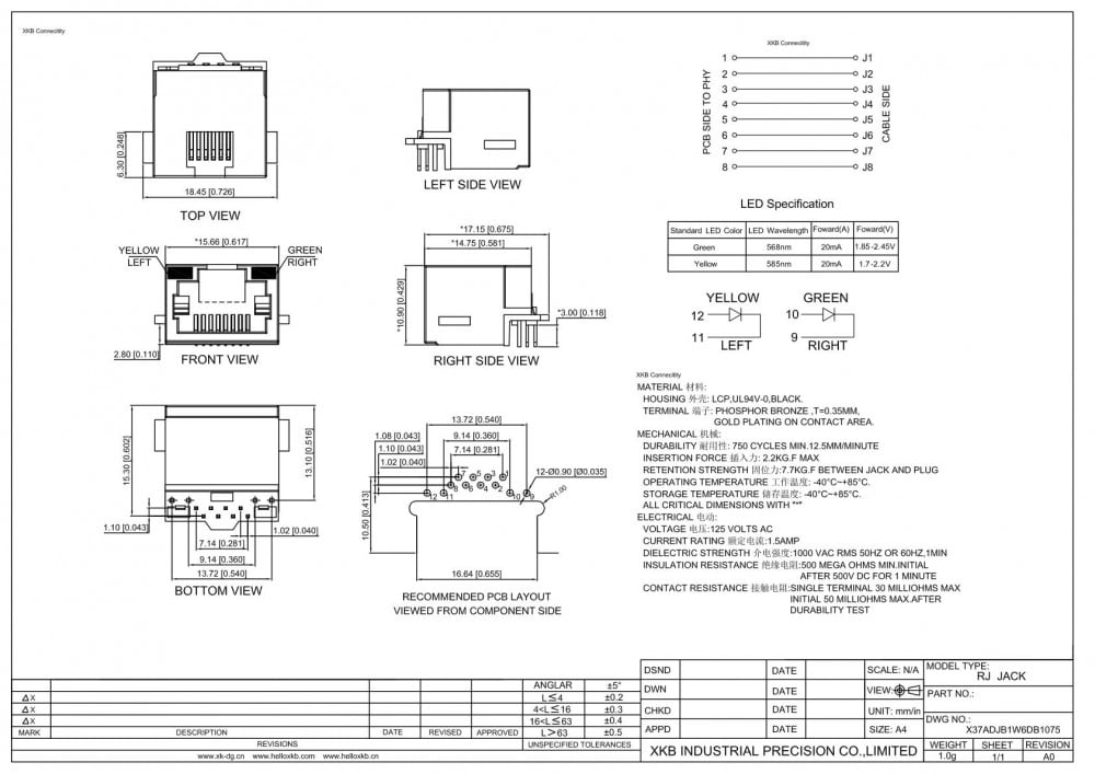 X37ADJB1W6DB1075 technical drawing page