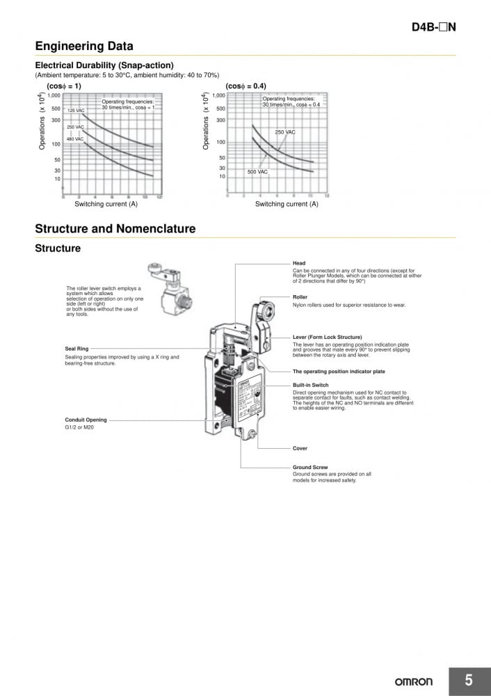 OMRON D4B series datasheet page 5
