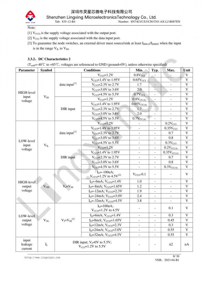 SN74LVC1T45 datasheet page 8