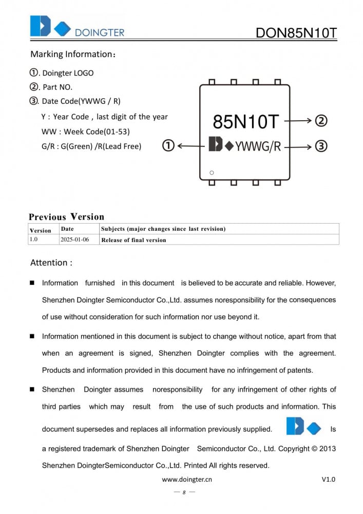 DON85N10T datasheet page 8