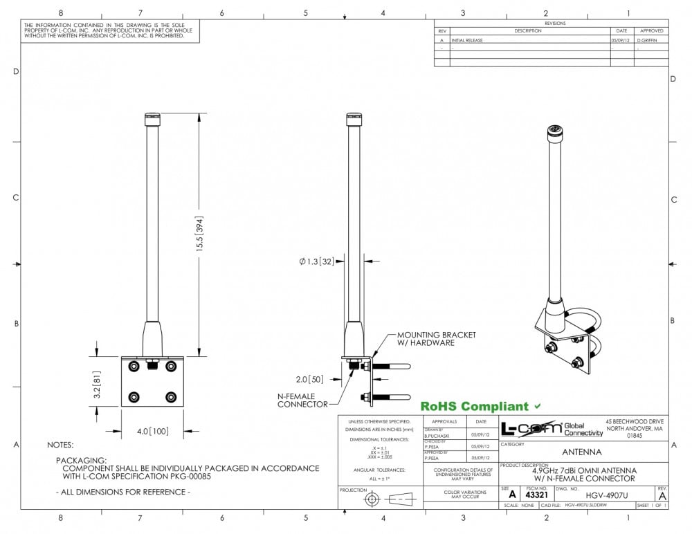 L-com HGV-4907U technical document page