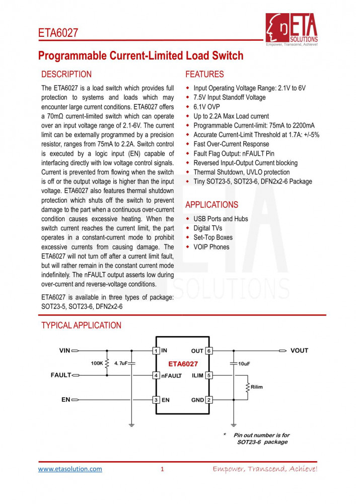 ETA6027 datasheet page 1
