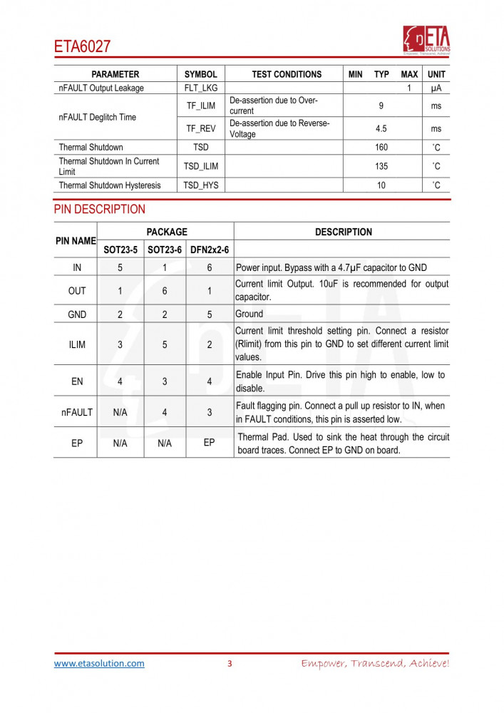 ETA6027 datasheet page 3