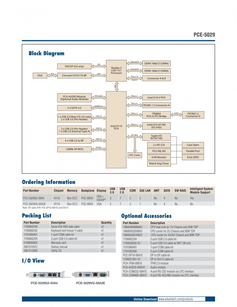 PCE-5029 technical document page 2