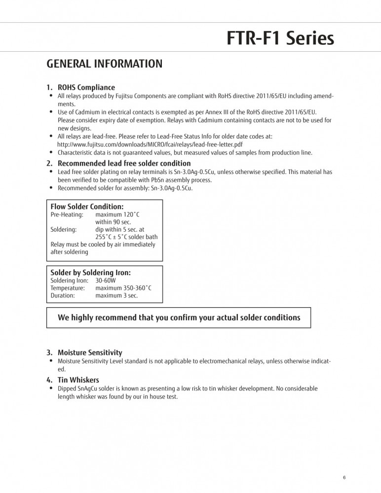 FTR-F1 datasheet page 6
