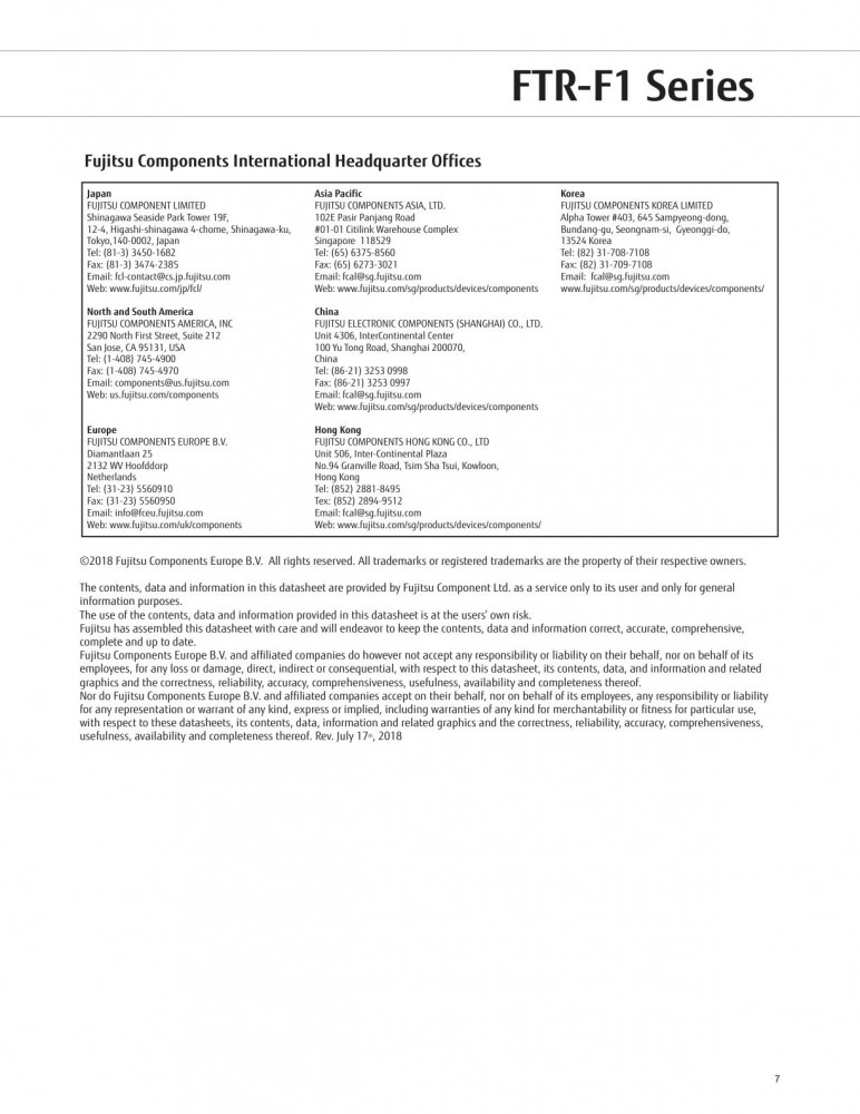 FTR-F1 datasheet page 7