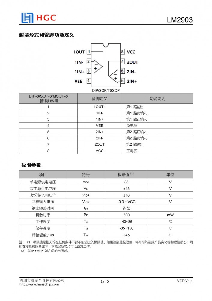 LM2903DRG datasheet page 2