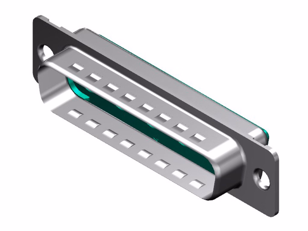 FCT Mixed Layout D-Sub Housing, Male, Tin-plated Shell, Non-Magnetic, 5 Circuits Unloaded, Green Insulator