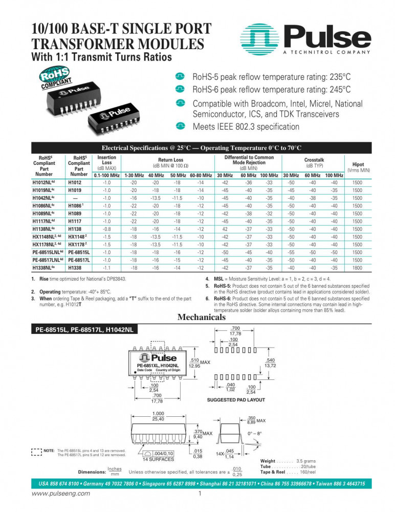 HX1148 technical document page 1