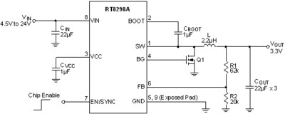 RT8296A - 3A, 23V, 340kHz Synchronous Step-Down Converter